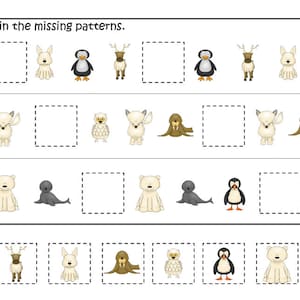 50 Printable Arctic Animals Worksheets. Preschool-kdg - Etsy