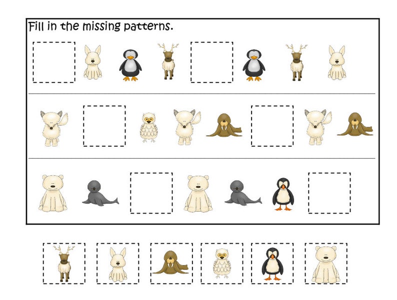 50 Printable Arctic Animals Worksheets. Preschool-kdg - Etsy