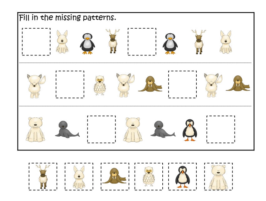 50 Printable Arctic Animals Worksheets. Preschool-kdg - Etsy