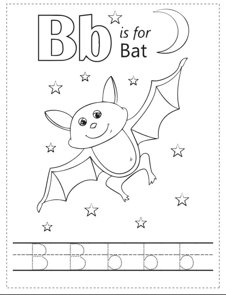 26 Printable Alphabet Coloring & Tracing Worksheets. Preschool-kdg - Etsy