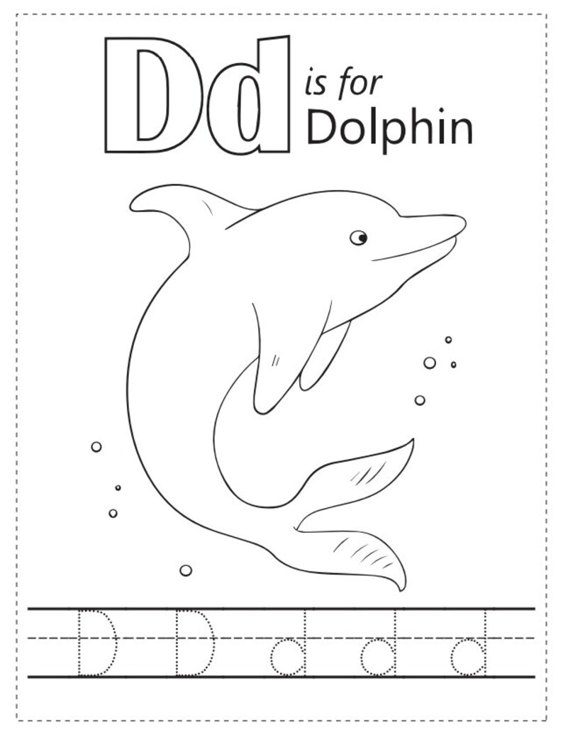 26 Printable Alphabet Coloring & Tracing Worksheets. Preschool-kdg - Etsy