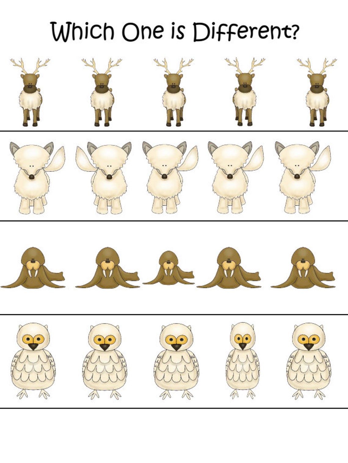 50 Printable Arctic Animals Worksheets. Preschool-kdg - Etsy