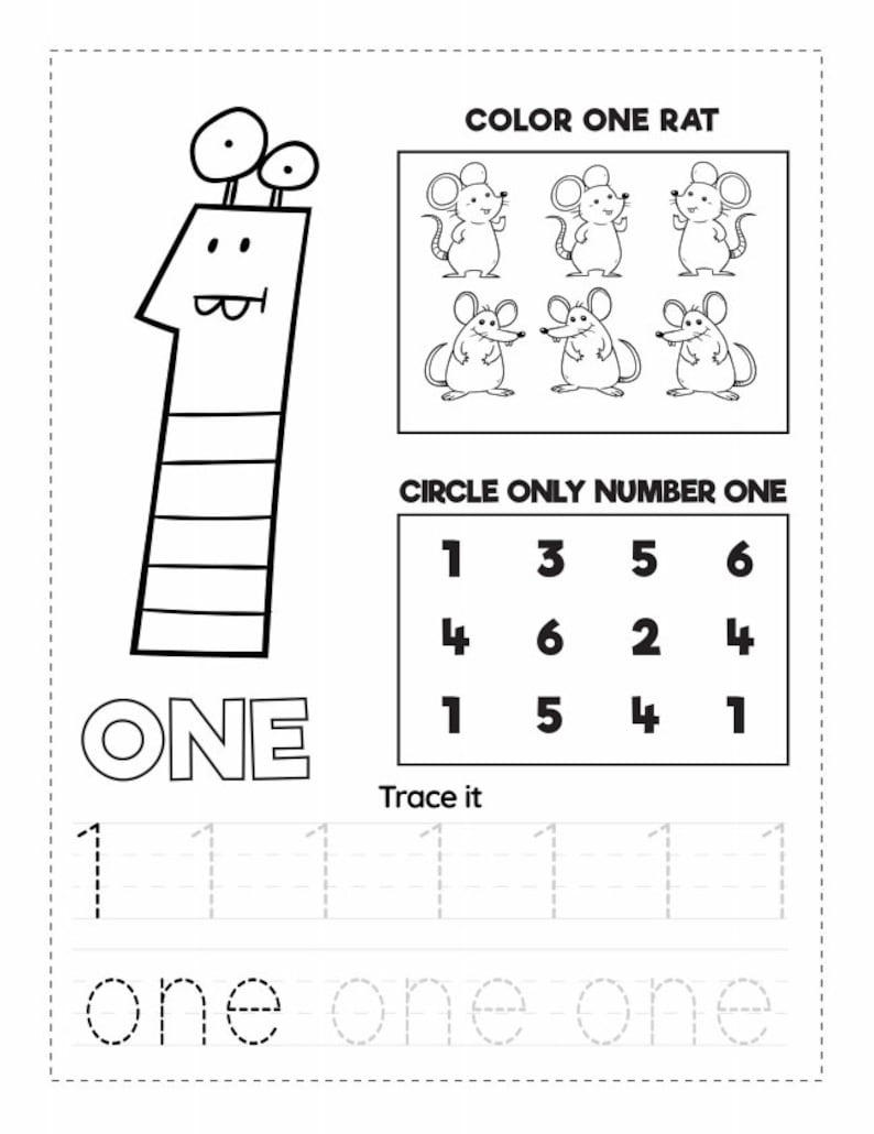 41 Printable Number Tracing Worksheets. Numbers 1-20. Pre-k - Etsy