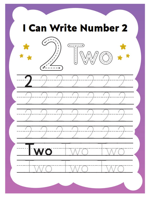 42 Printable Alphabet & Number Tracing Worksheets. Preschool-kdg - Etsy