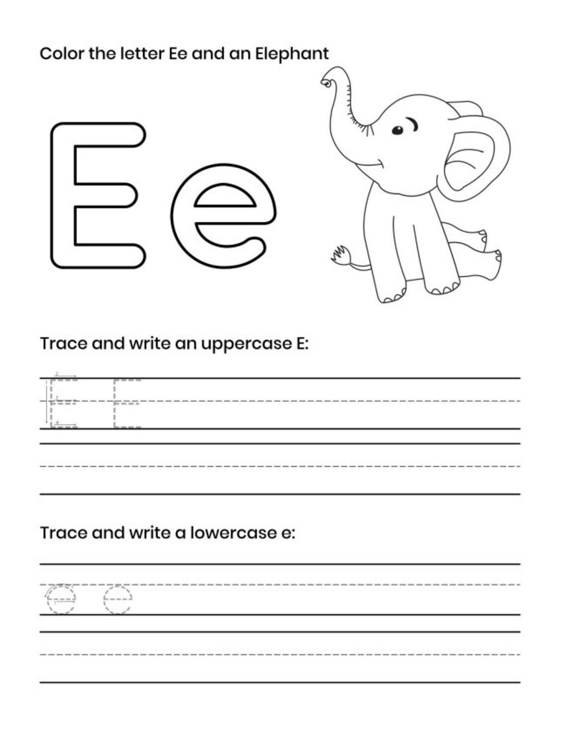 26 Printable Alphabet Trace & Color Worksheets. A-Z. Preschool-kdg - Etsy