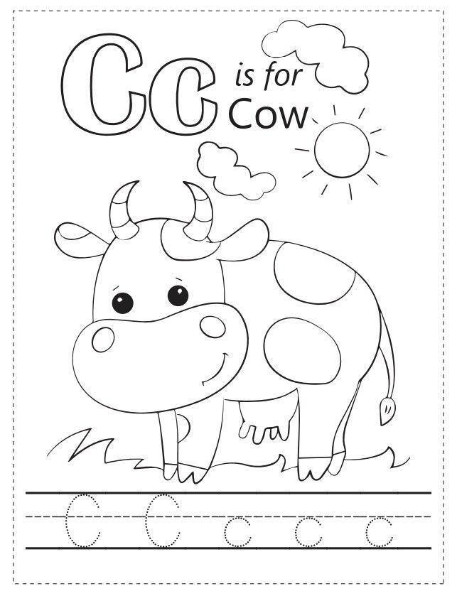 26 Printable Alphabet Coloring & Tracing Worksheets. Preschool-kdg - Etsy
