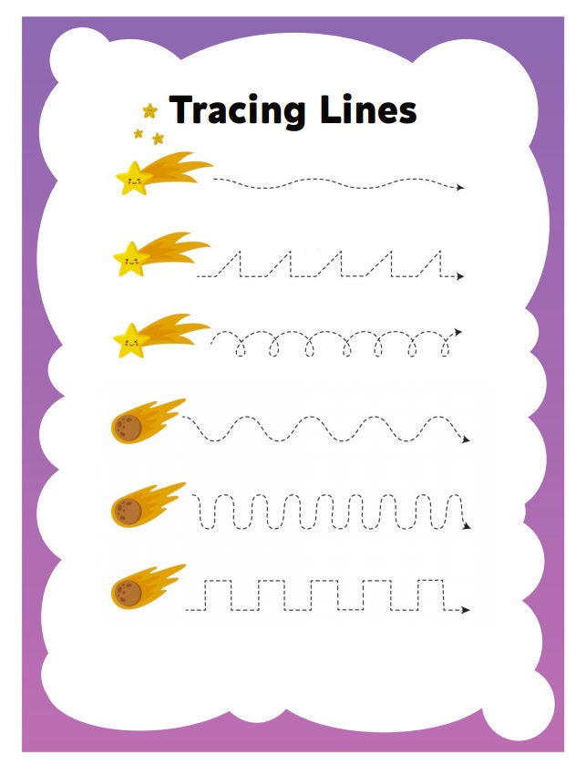 42 Printable Alphabet & Number Tracing Worksheets. Preschool-kdg - Etsy