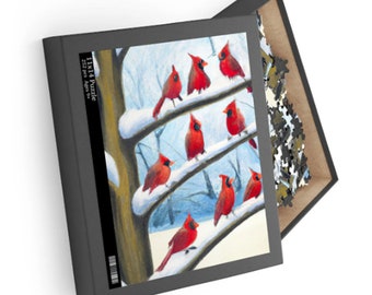 Cardinal Winter Puzzle - Etsy