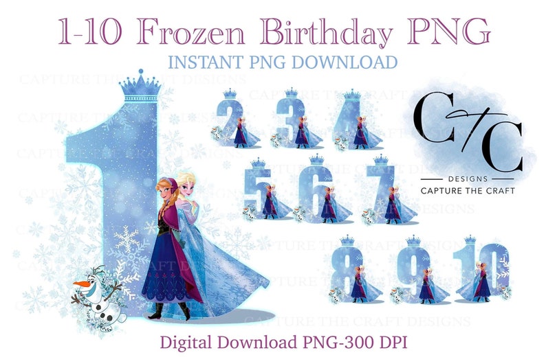 Frozen Numbers Birthday PNG - Etsy