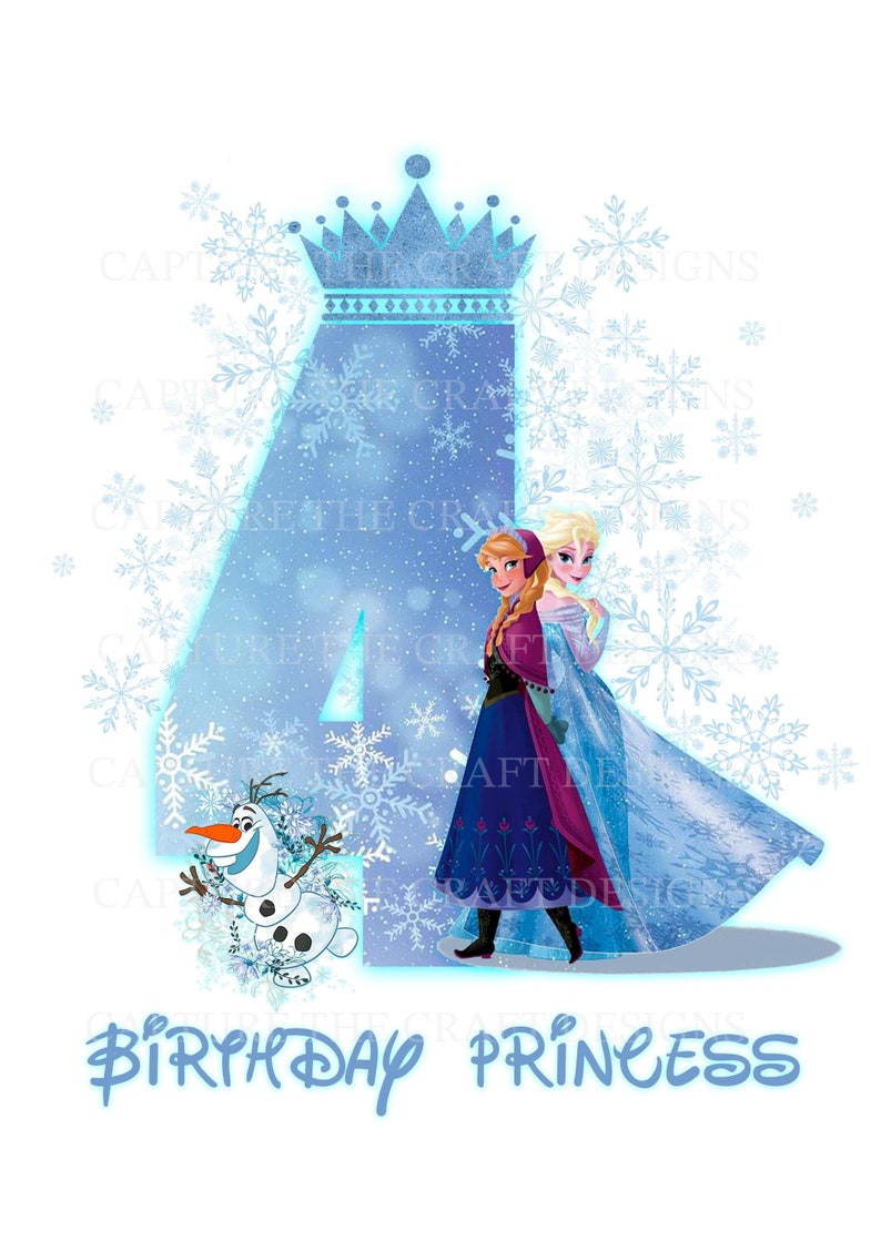 Number 4 Frozen Birthday PNG - Etsy