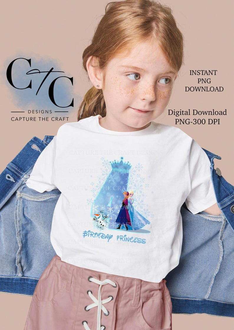 Number 4 Frozen Birthday PNG - Etsy