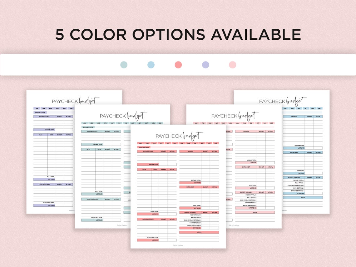 Pay Check Budget Sheets budget Sheets budget Envelopes budget Planner ...
