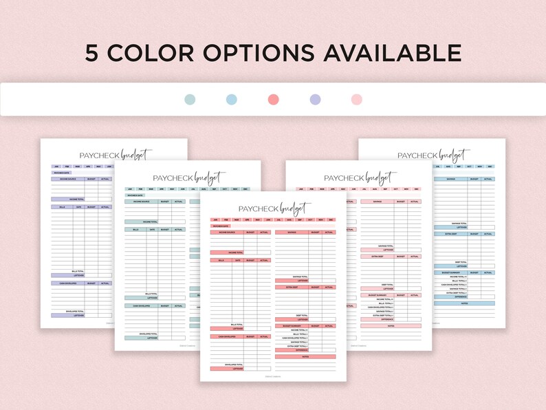 Pay Check Budget Sheets budget Sheets budget Envelopes budget Planner ...