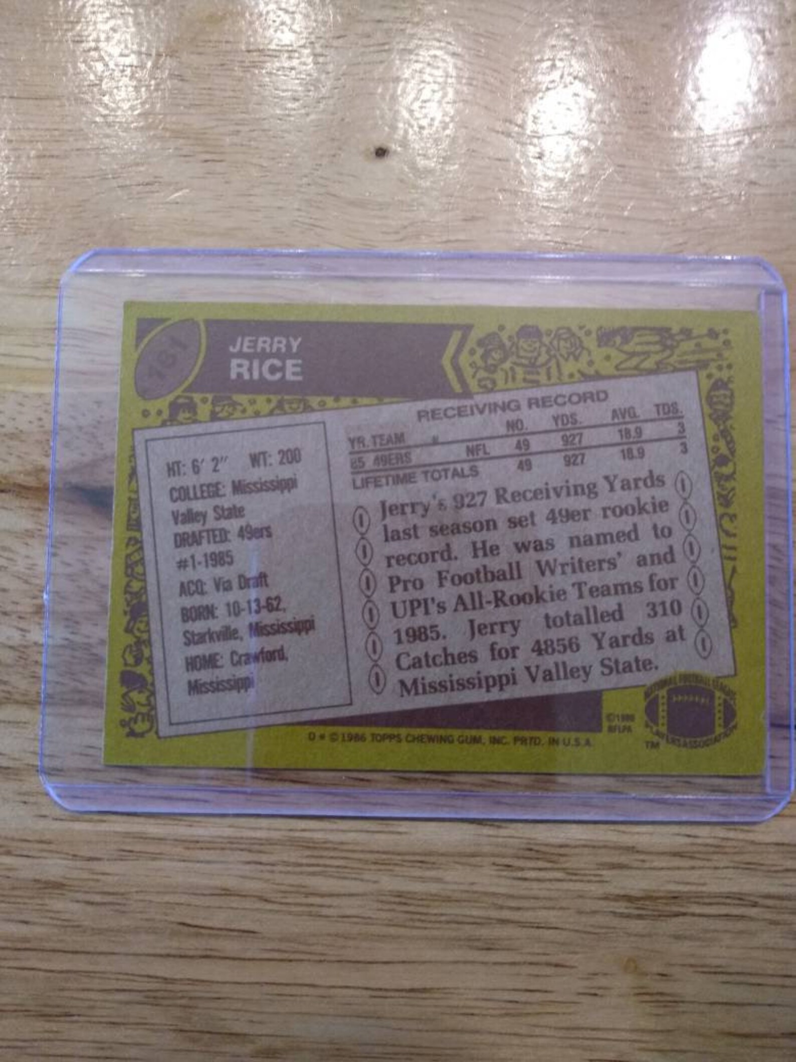 Jerry Rice Rookie Card 1986 - Etsy