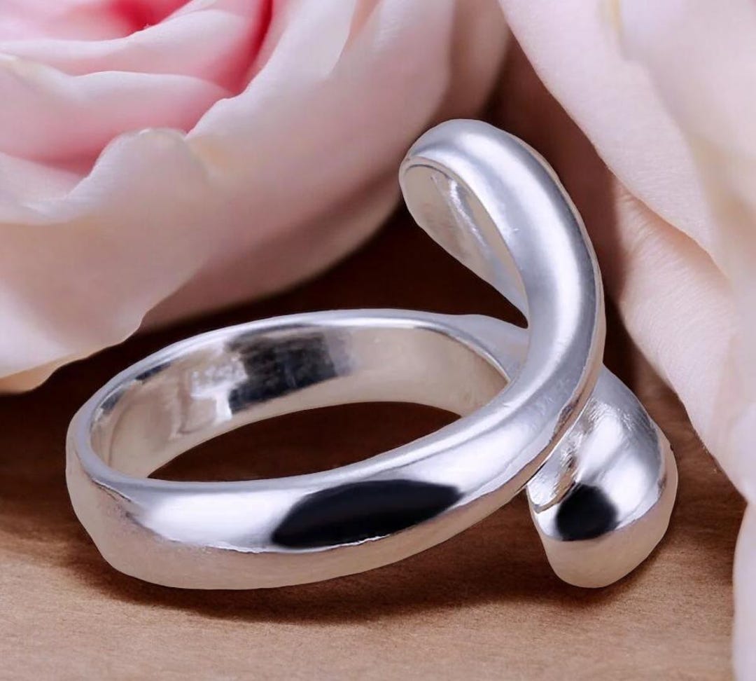 925 Sterling Silver Teardrop Thumb Finger Ring Adjustable for Women ...