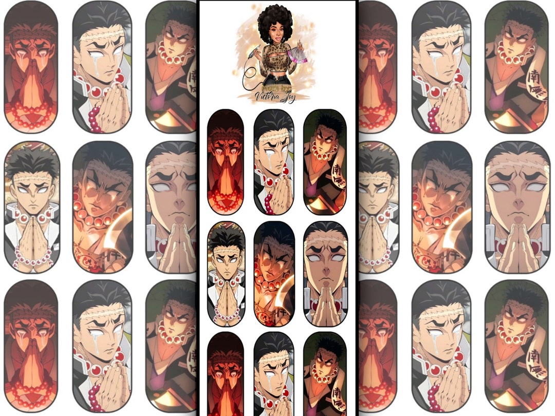 Stone Hashira Anime Decals Waterslide Nail Decals Nail Stickers - Etsy