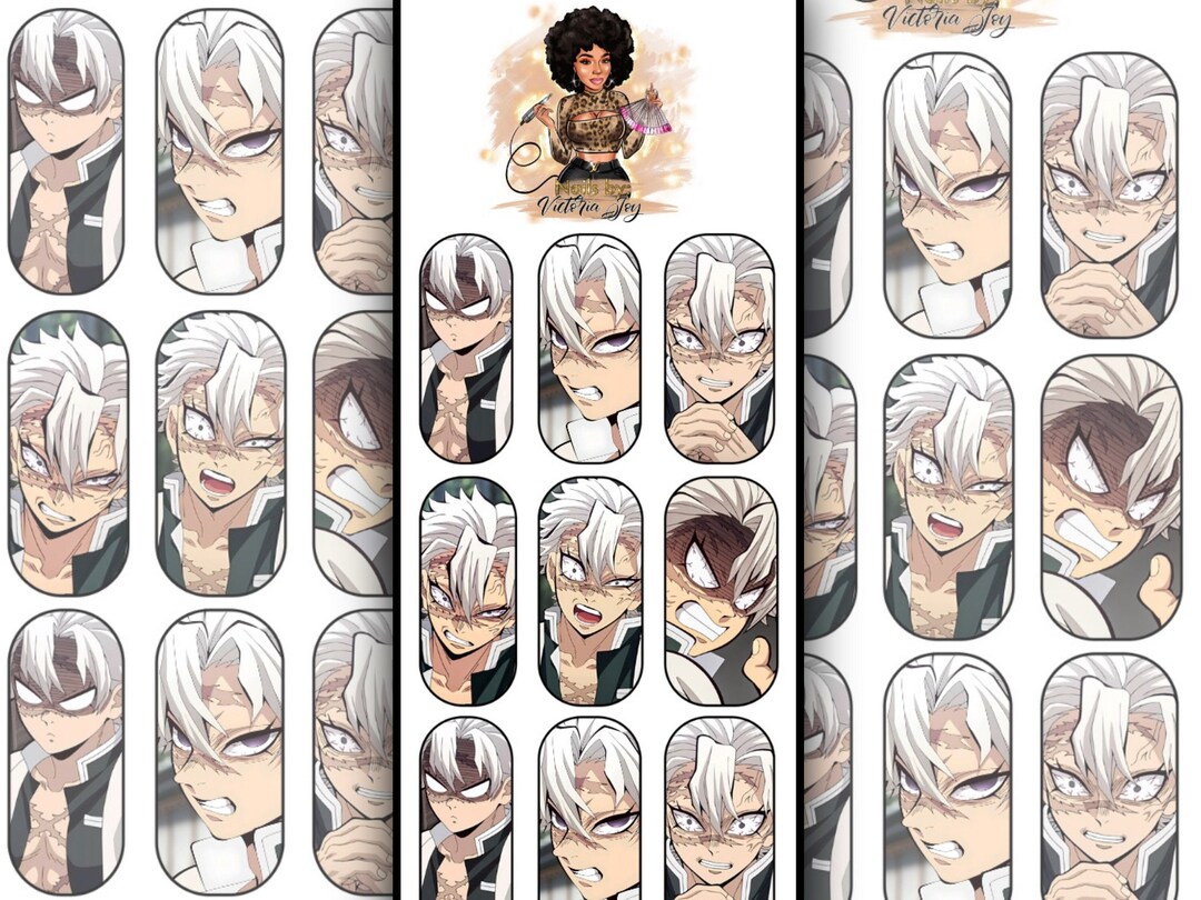 Wind Hashira Anime Decals Waterslide Nail Decals Nail Stickers - Etsy