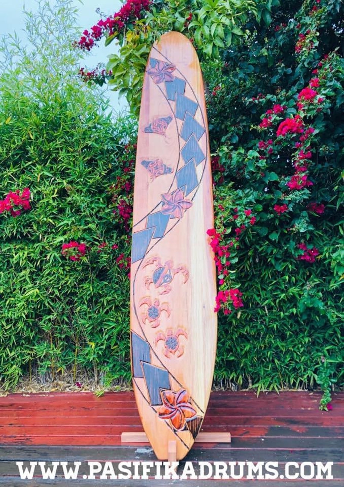8 Foot Redwood Wooden Surfboard - Etsy