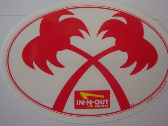 In-n-out Burger Twin Palm Trees Bumper Sticker - Etsy