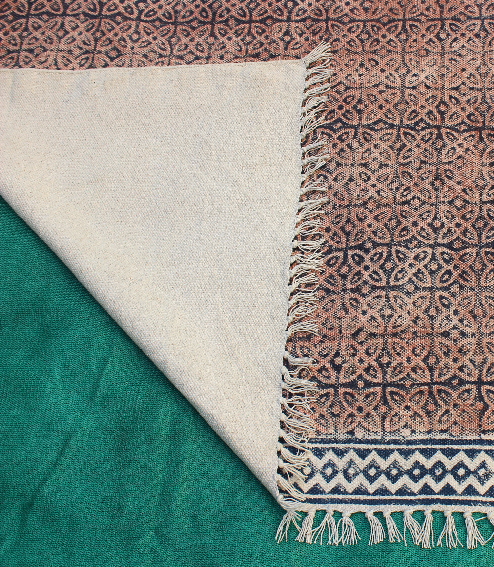 Floor & Rugs Handmade rug Hand block rug living room large flat weave ...