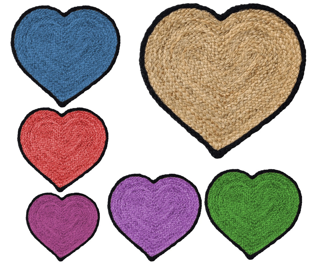 Heart Shape Rug Handmade Jute Rug Braided Rug Gift for Her Valentines ...