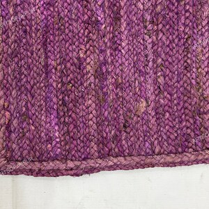 Handmade Dark Purple Jute Rug Plane Solid Jute Rug Home Decorative Boho ...