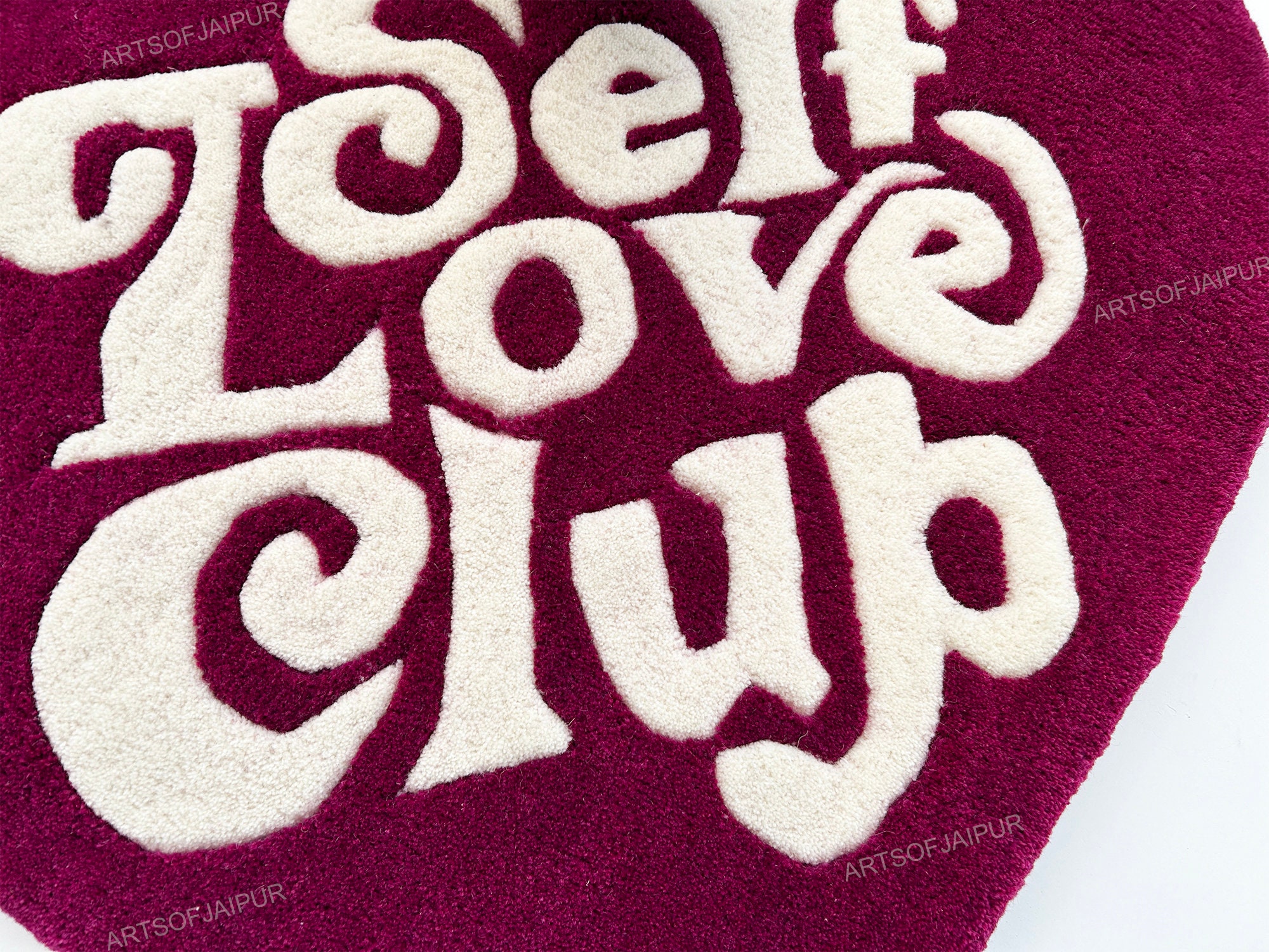 Heart Shape Rug Tufted Rug Self Love Club Handmade Rug Heart Shaped ...