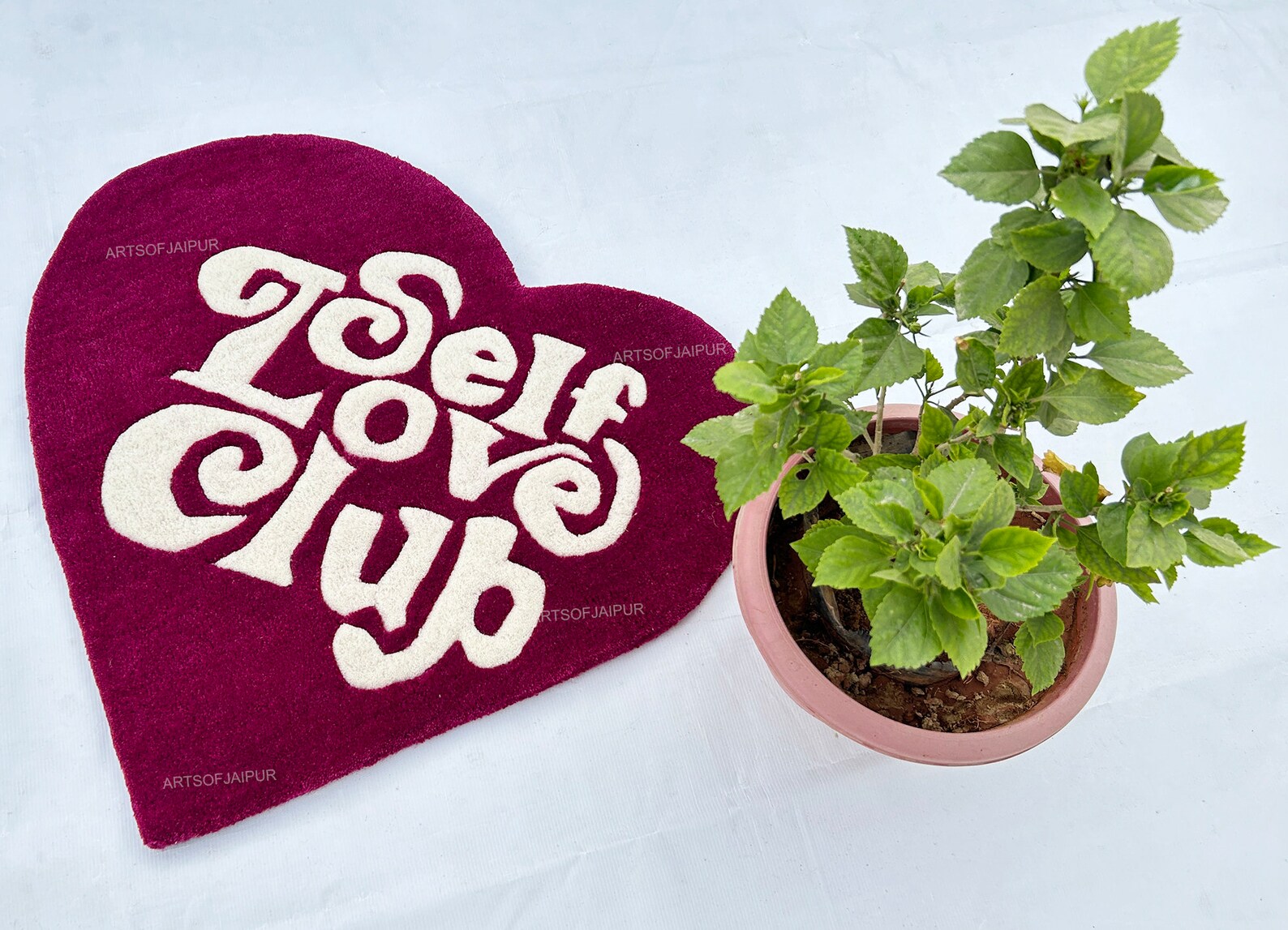 Heart Shape Rug Tufted Rug Self Love Club Handmade Rug Heart Shaped ...