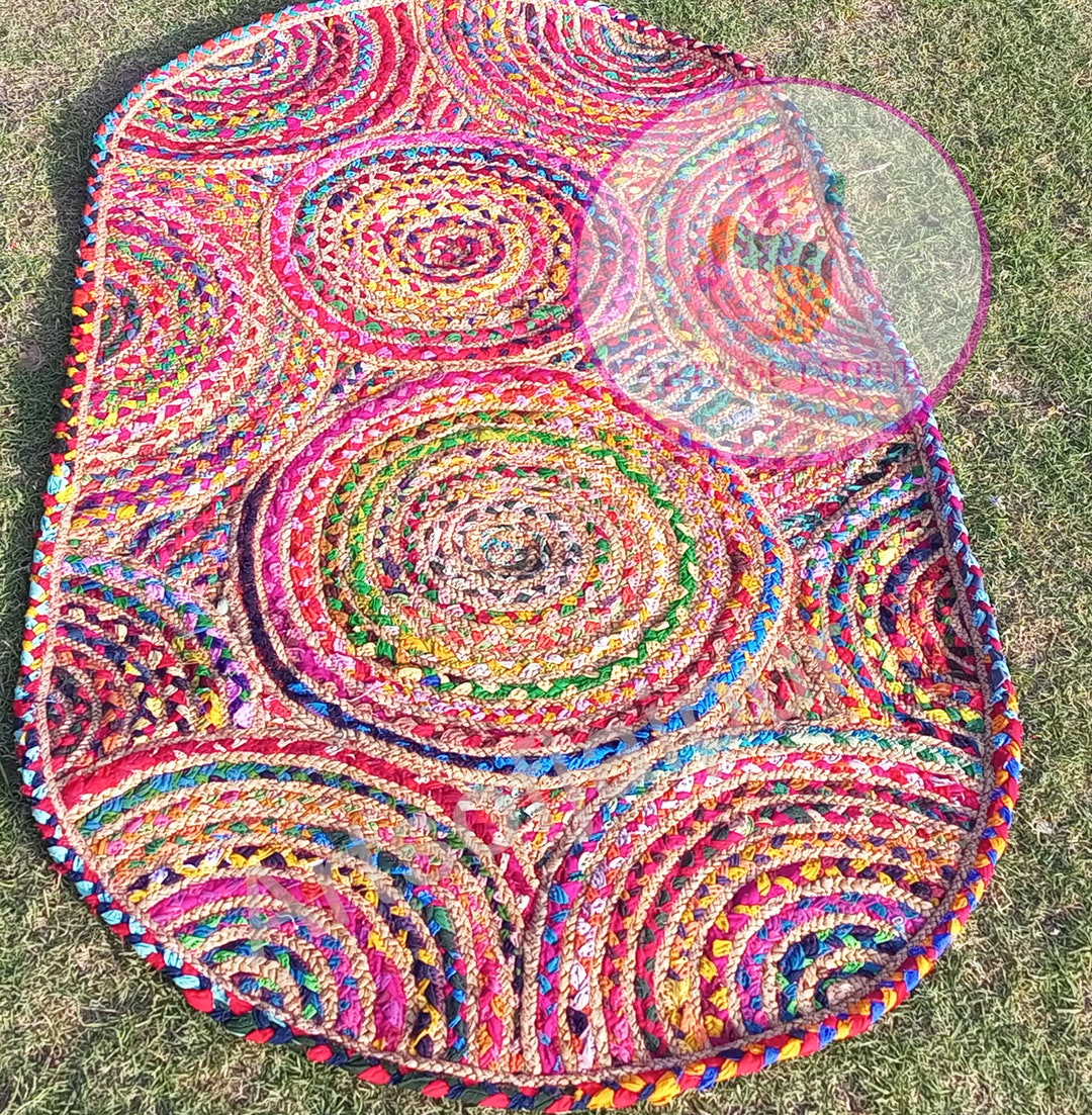 Chindi Rug Home Decor Natural Texture and Vibrant Colors Custom Made ...