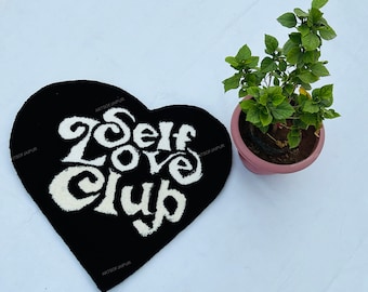 Heart Shape Rug Tufted Rug Self Love Club Handmade Rug Heart Shaped ...