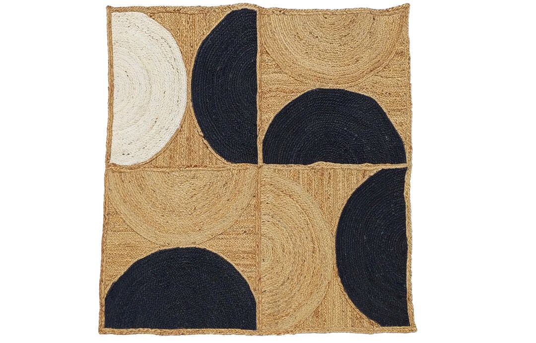 Handmade Natural Jute Square Carpet Jute Braided Rug Custom Sized Rug ...