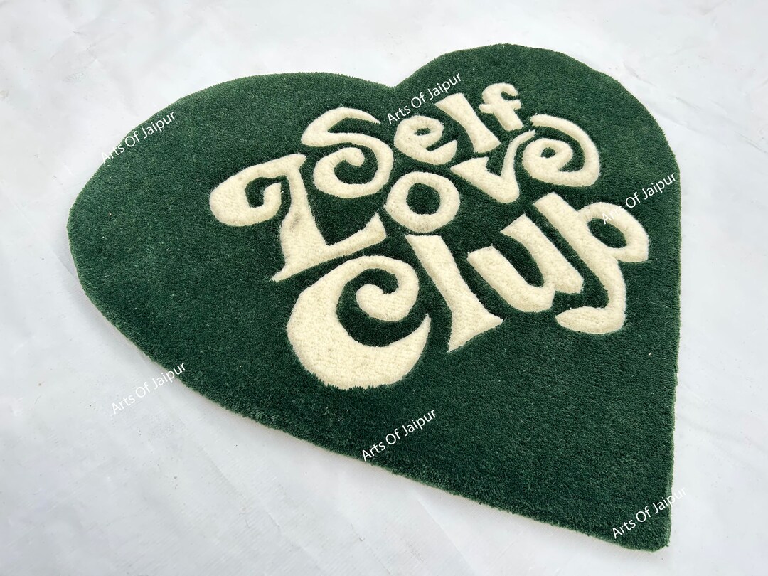 Heart Shape Rug Tufted Rug Self Love Club Handmade Rug Heart Shaped ...