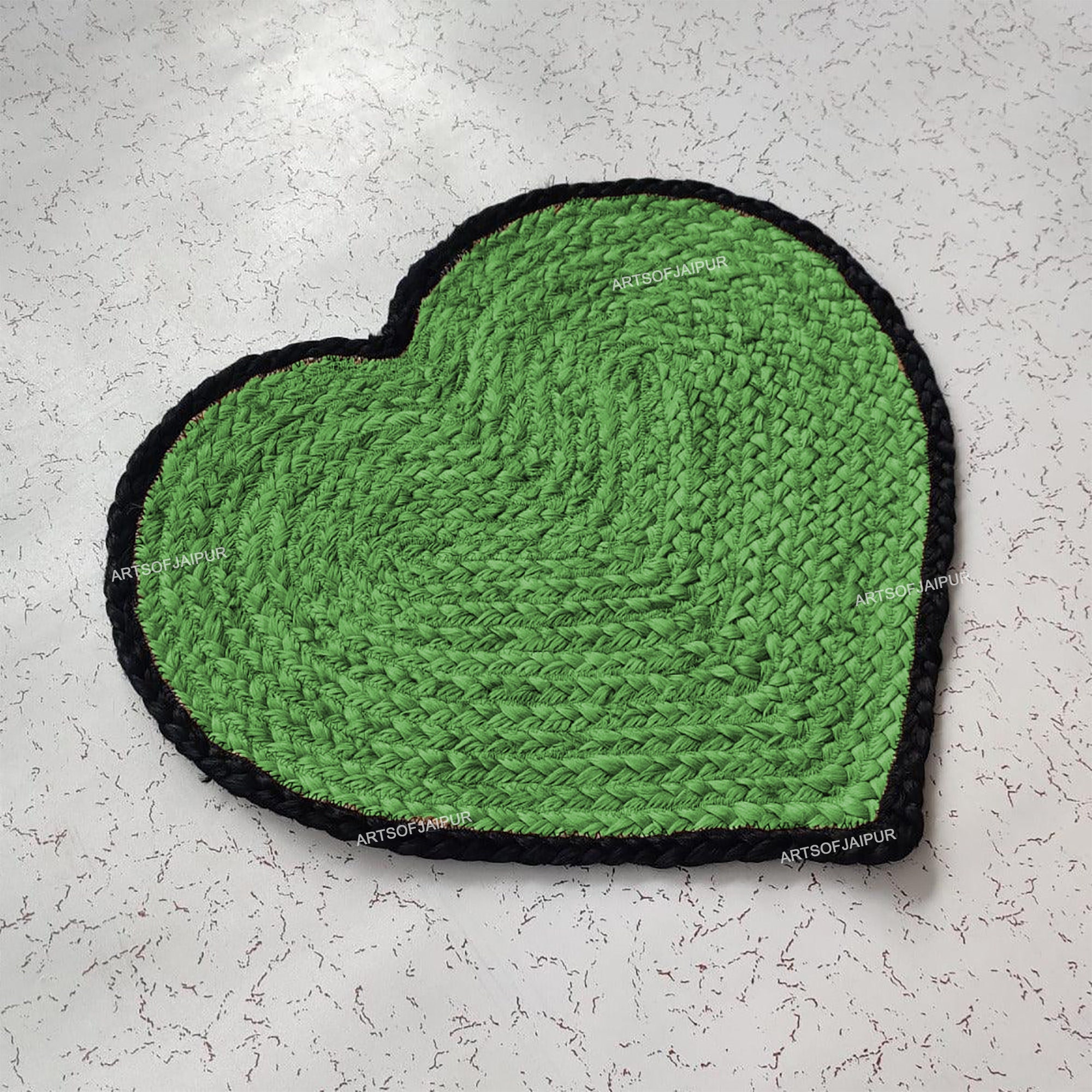 Heart Shape Rug Handmade Jute Rug Braided Rug Gift for Her, Love Gift ...