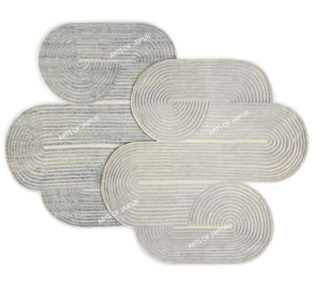 Irregular Shape Rug Hand Tufted Multicolor Area Rug Home Decor Carpet ...