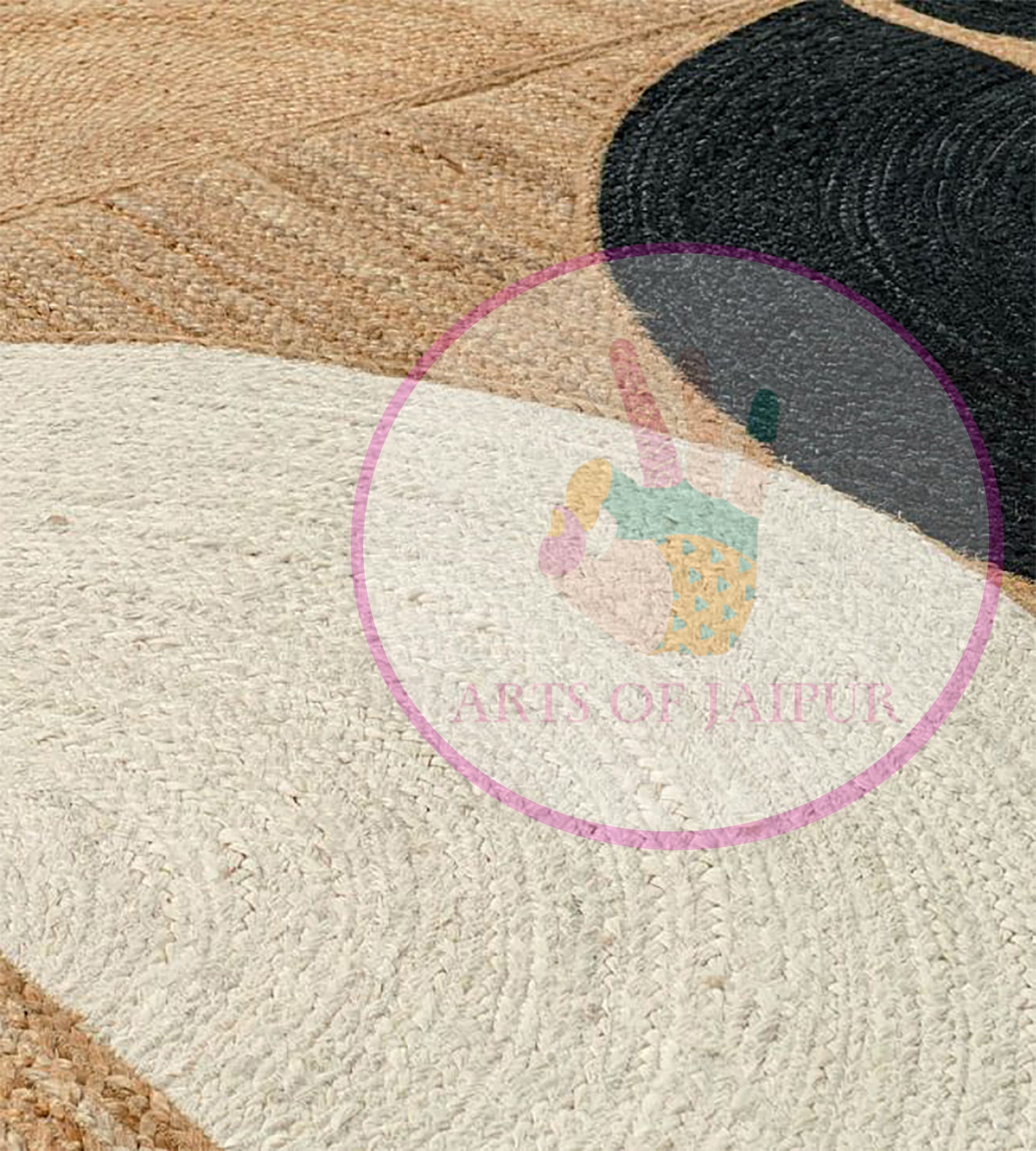Indian Handwoven Square Jute Rug Runner Doormat Natural Fiber Yoga Mat ...