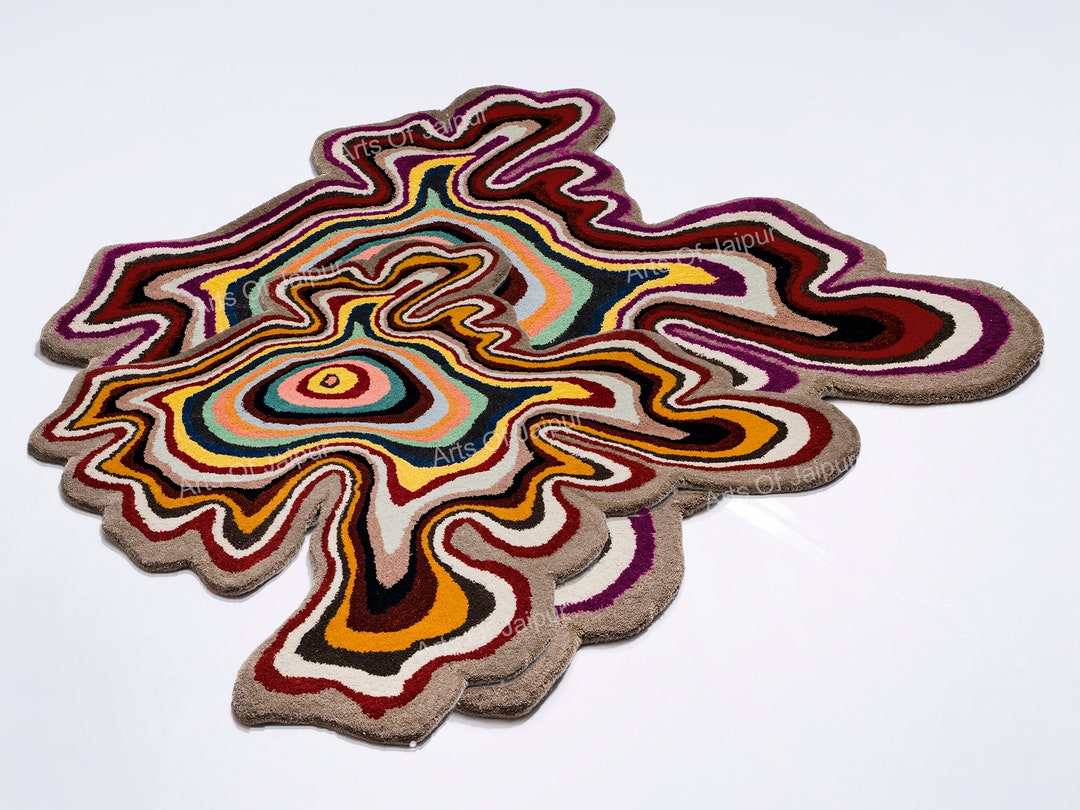Irregular Shape Tufted Area Rug Wool Tufted Area Rug Kids Room Area Rug ...