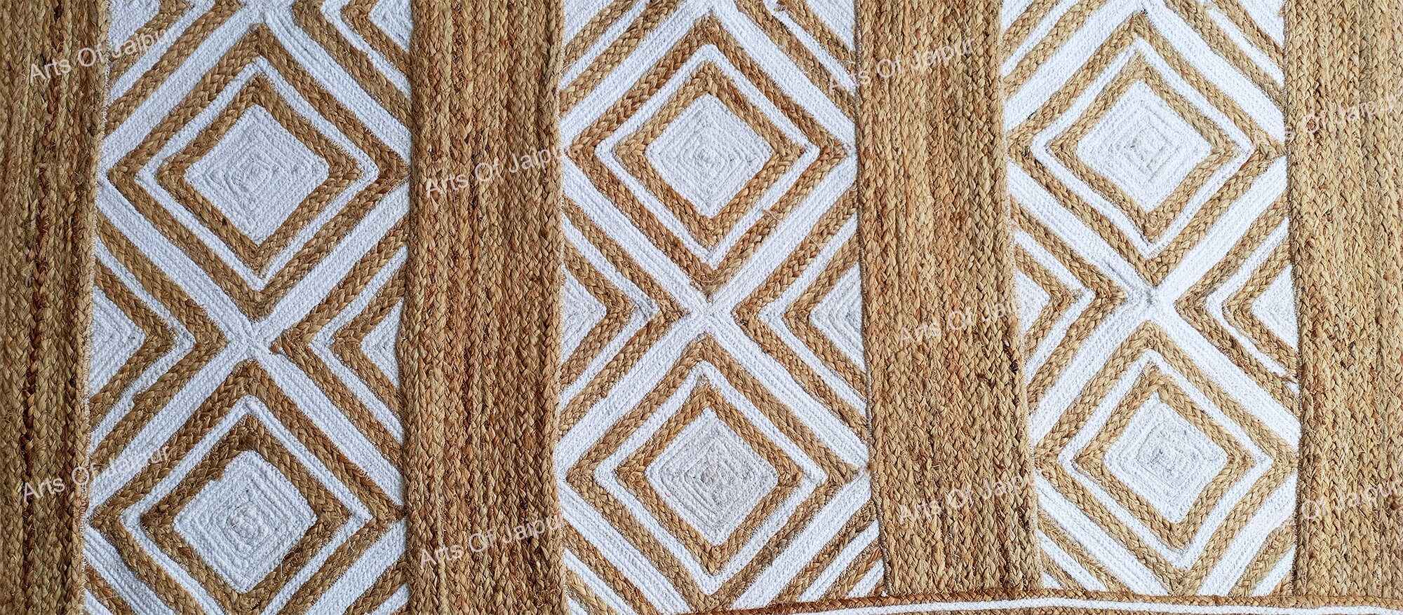3x5 Feet, Hand Braided Indian Jute Rug Bohemian Jute Rug off White ...