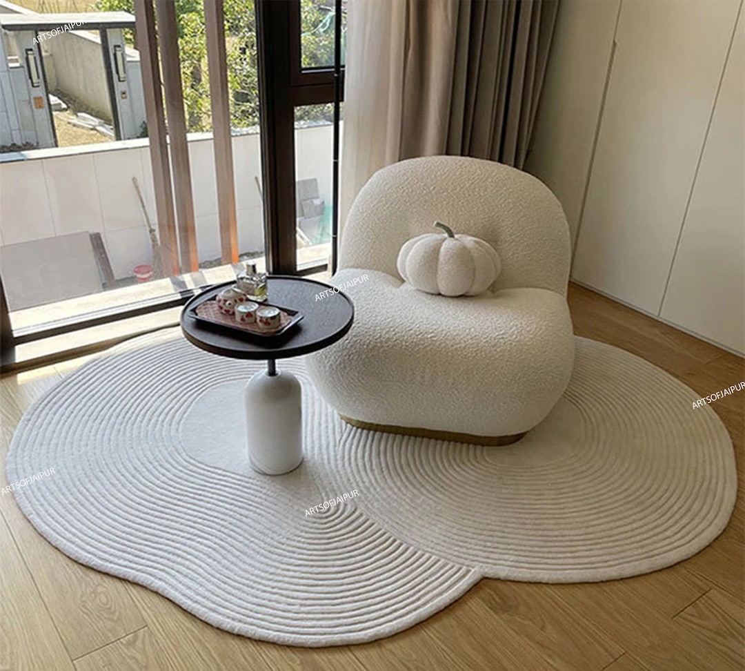Tufted Rug Irregular Shape Rug Modern Abstract Handmade Area Rug for ...