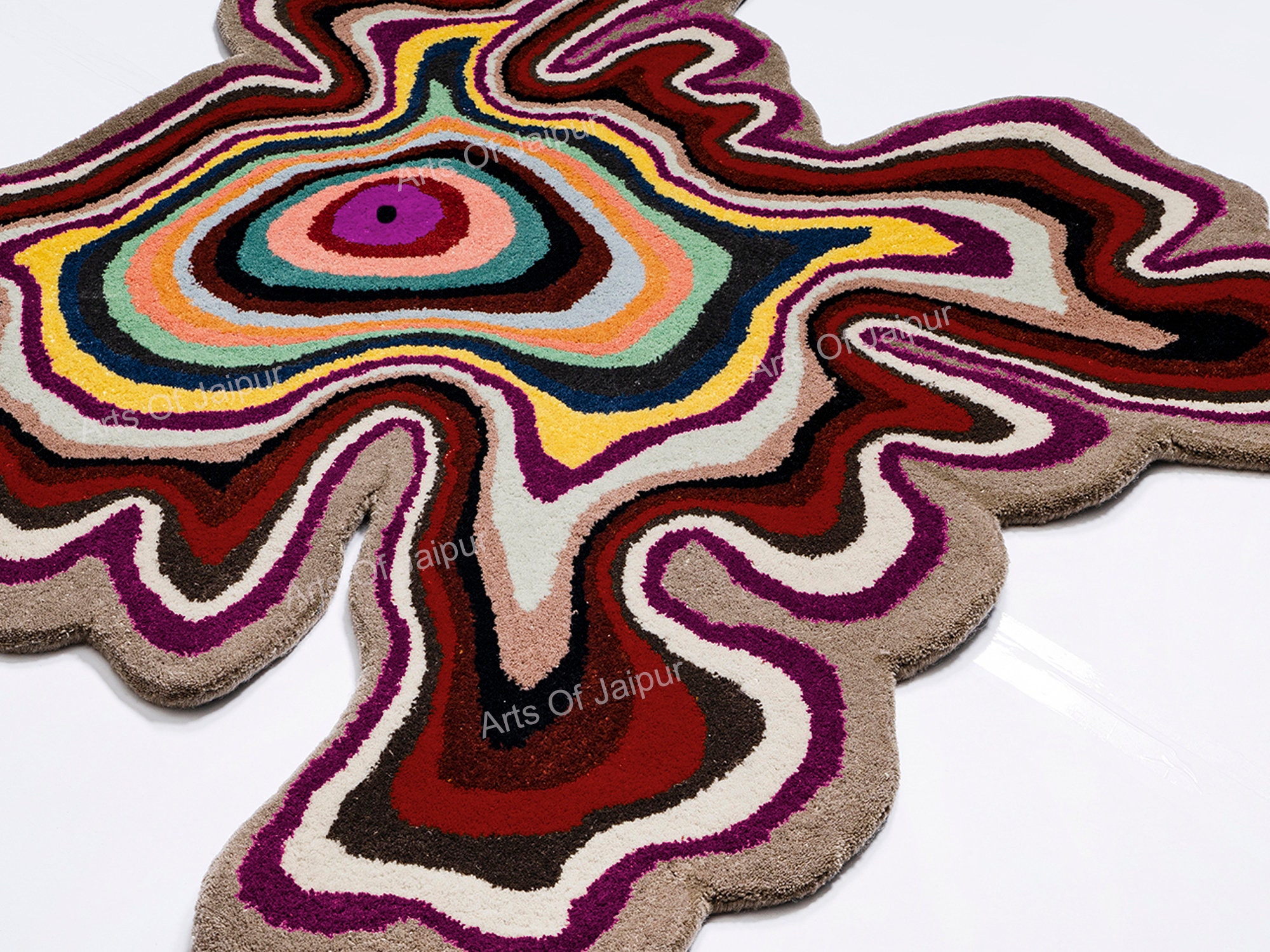 Irregular Shape Tufted Area Rug Wool Tufted Area Rug Kids Room Area Rug ...