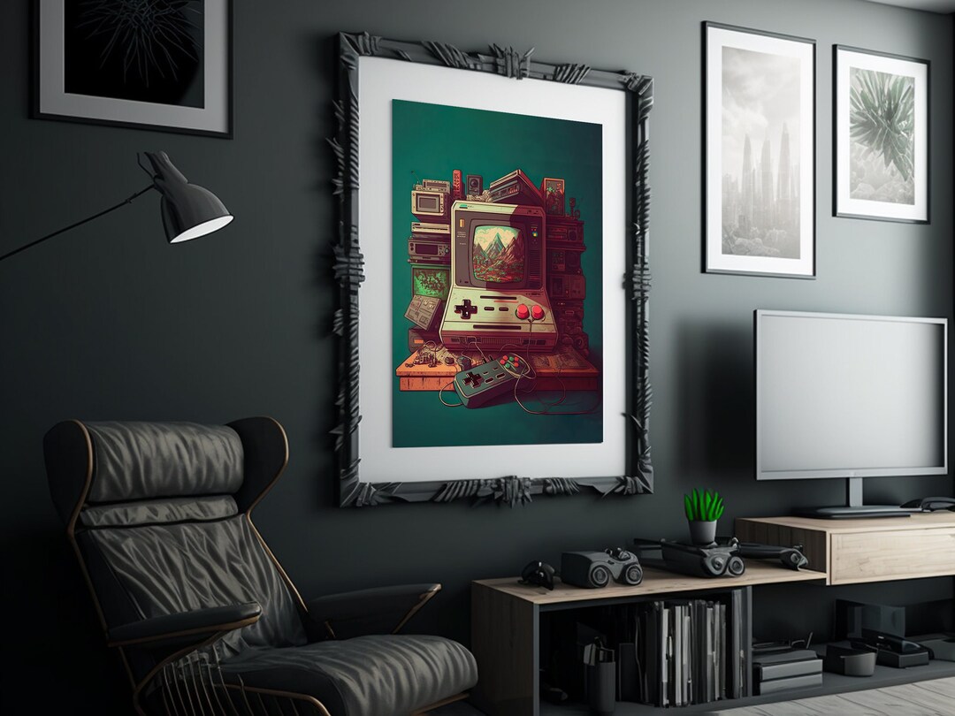 Retro Gaming Wall Art, Game Room Decor, Digital Download, Gamer Gift ...