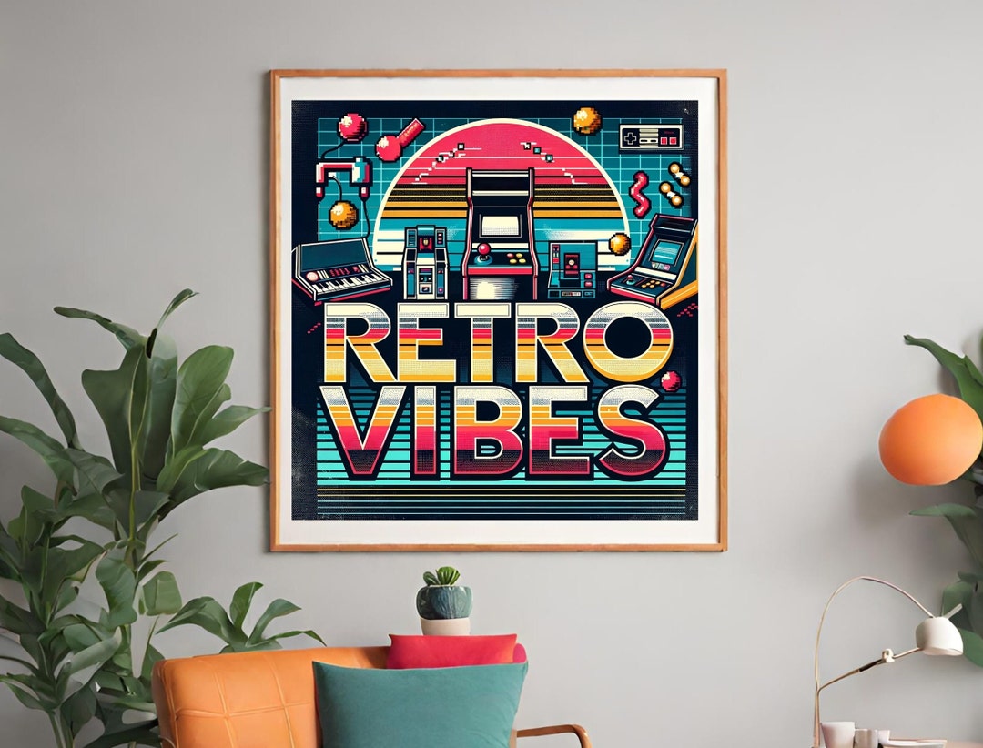 Retro Wall Art, Game Room Decor, Digital Download, Gamer Gift ...