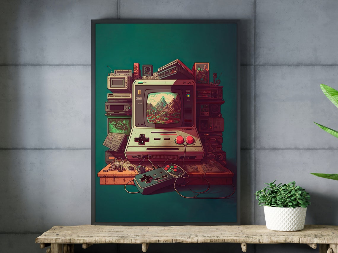 Retro Gaming Wall Art Game Room Decor Digital Download - Etsy