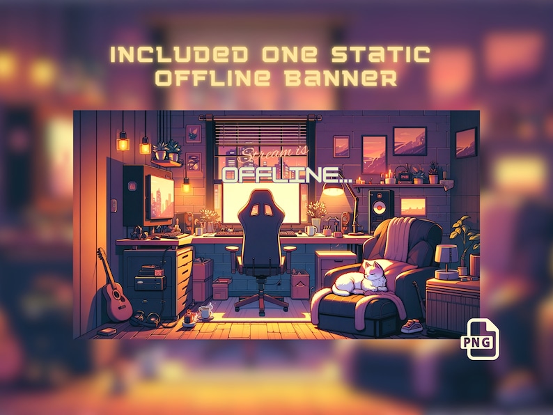 Animated Twitch Screens Cozy PC Room, Lofi Game Room Stream Screens ...