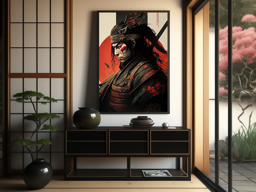 Japanese Samurai Wall Art Printable - Japanese Painting - Digital ...