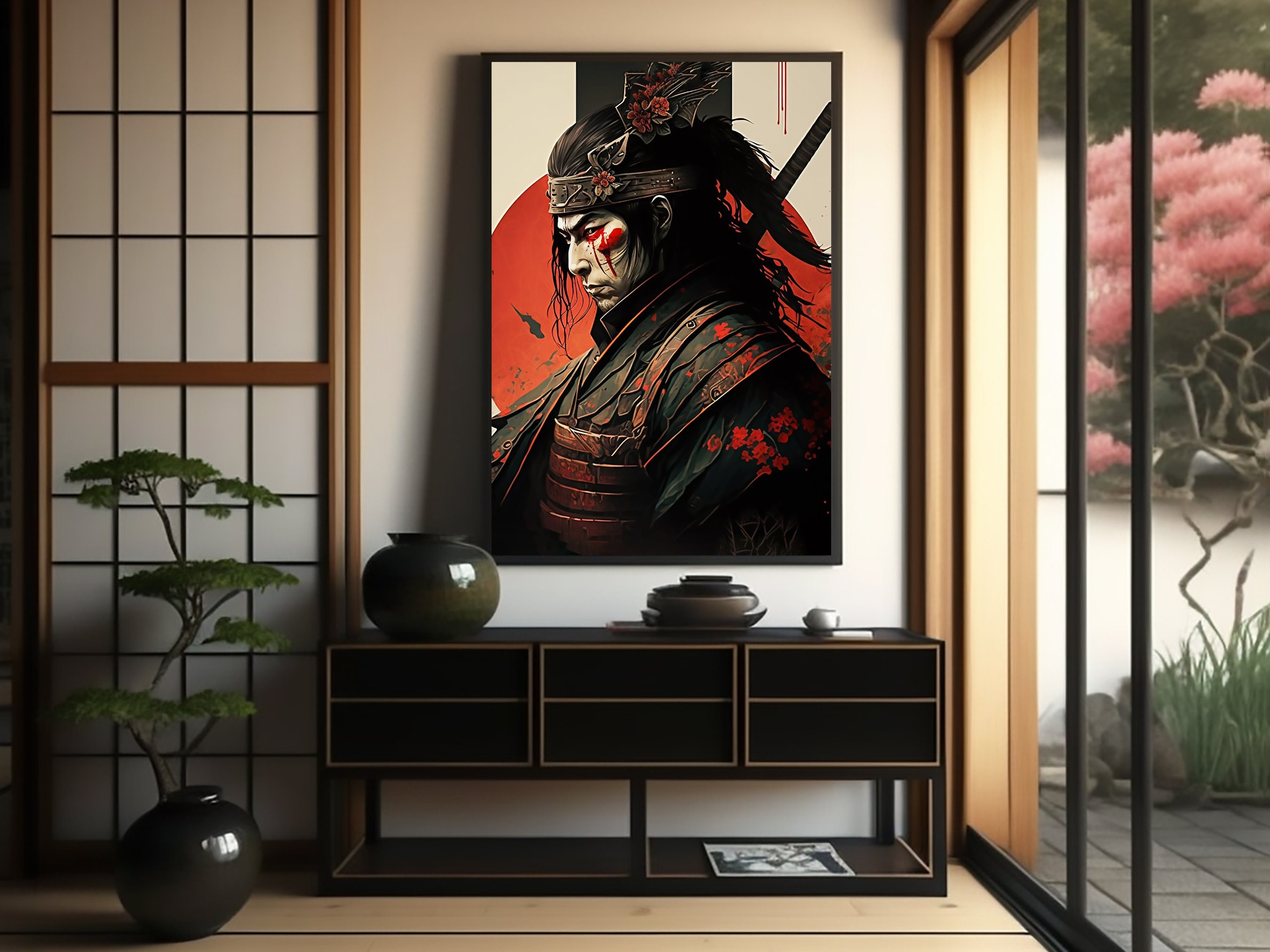 Japanese Samurai Wall Art Printable - Japanese Painting - Digital ...