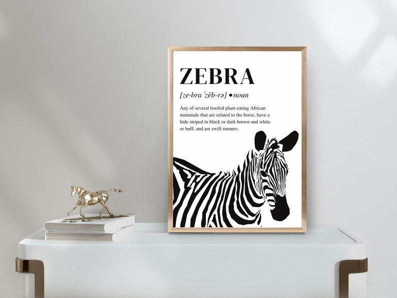 Minimalist Zebra Wall Art-zebra Printable Wall Art-zebra Poster-safari ...