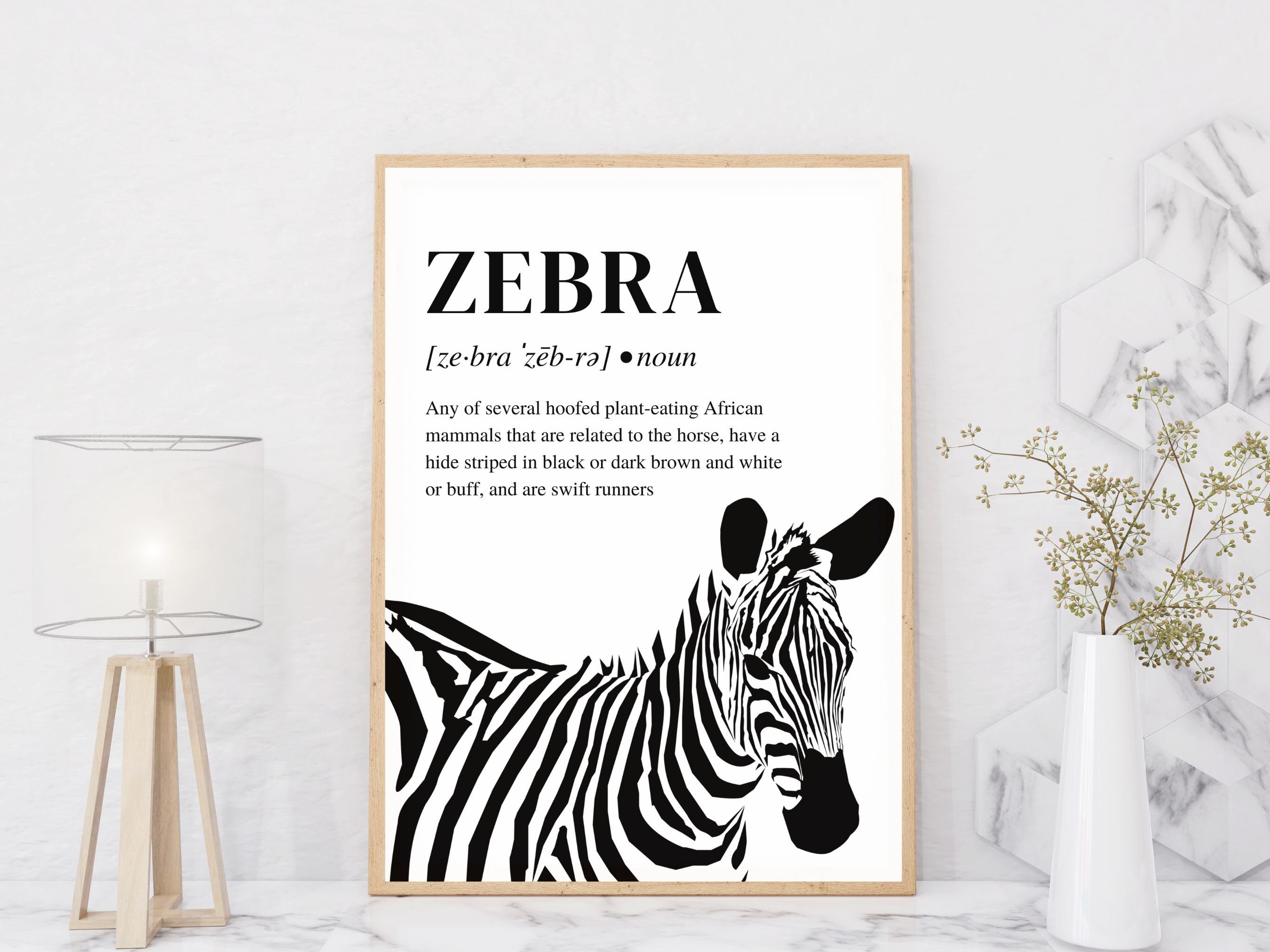 Minimalist Zebra Wall Art-zebra Printable Wall Art-zebra Poster-safari ...
