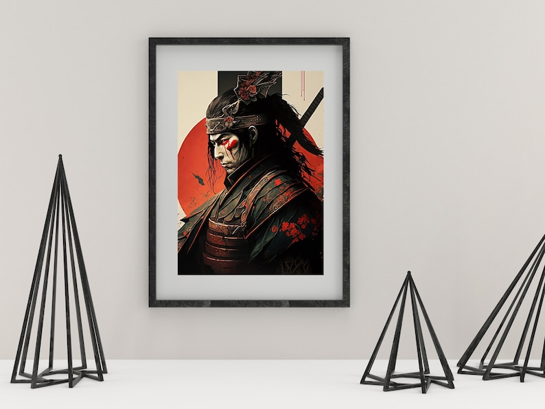 Japanese Samurai Wall Art Printable - Japanese Painting - Digital ...