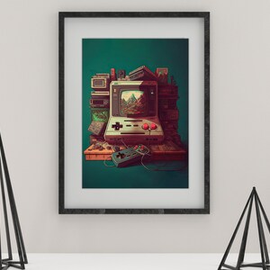 Retro Gaming Wall Art, Game Room Decor, Digital Download, Gamer Gift ...
