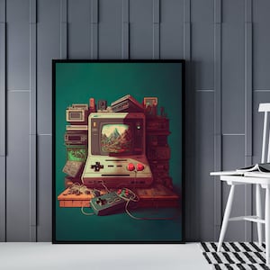 Retro Gaming Wall Art, Game Room Decor, Digital Download, Gamer Gift ...